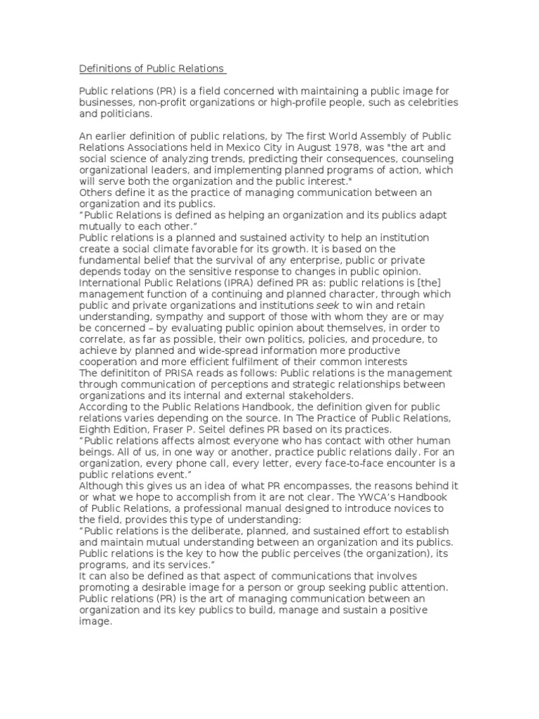 Introduction To PR | PDF | Public Relations | Reputation