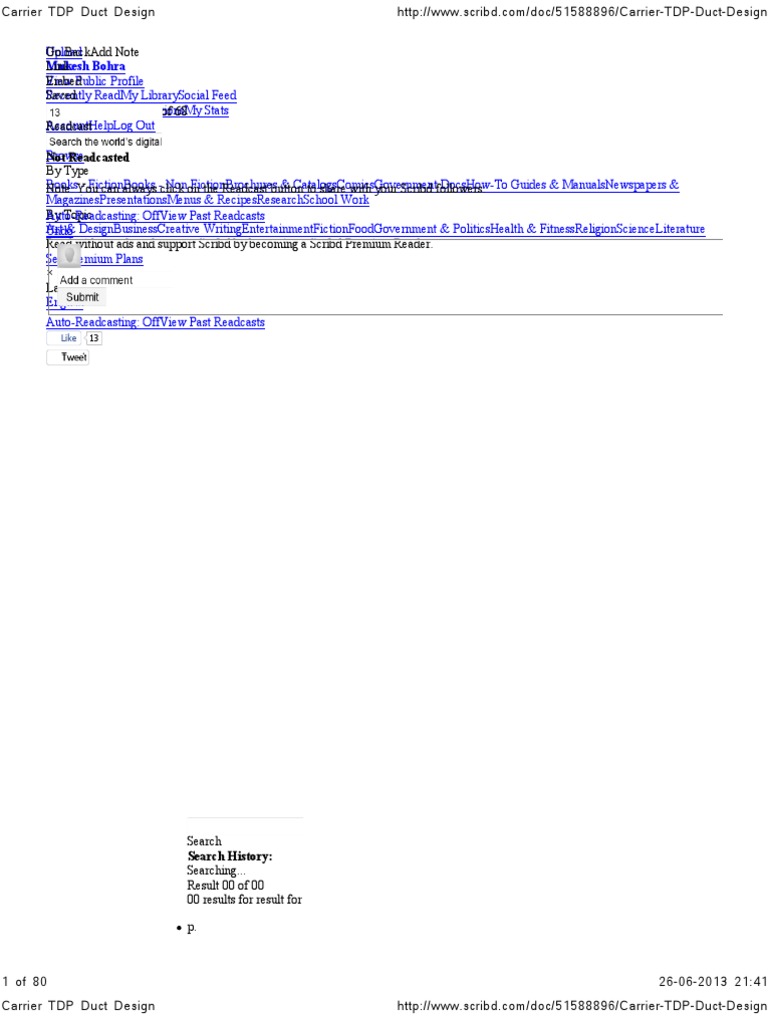 Carrier TDP Duct Design | PDF | Duct (Flow) | Friction