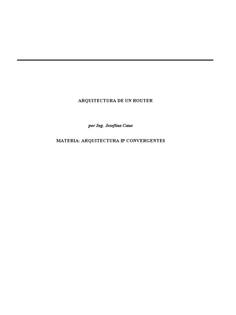 Arquitectura de Un Router | PDF | Enrutador (Computación) | Protocolos ...