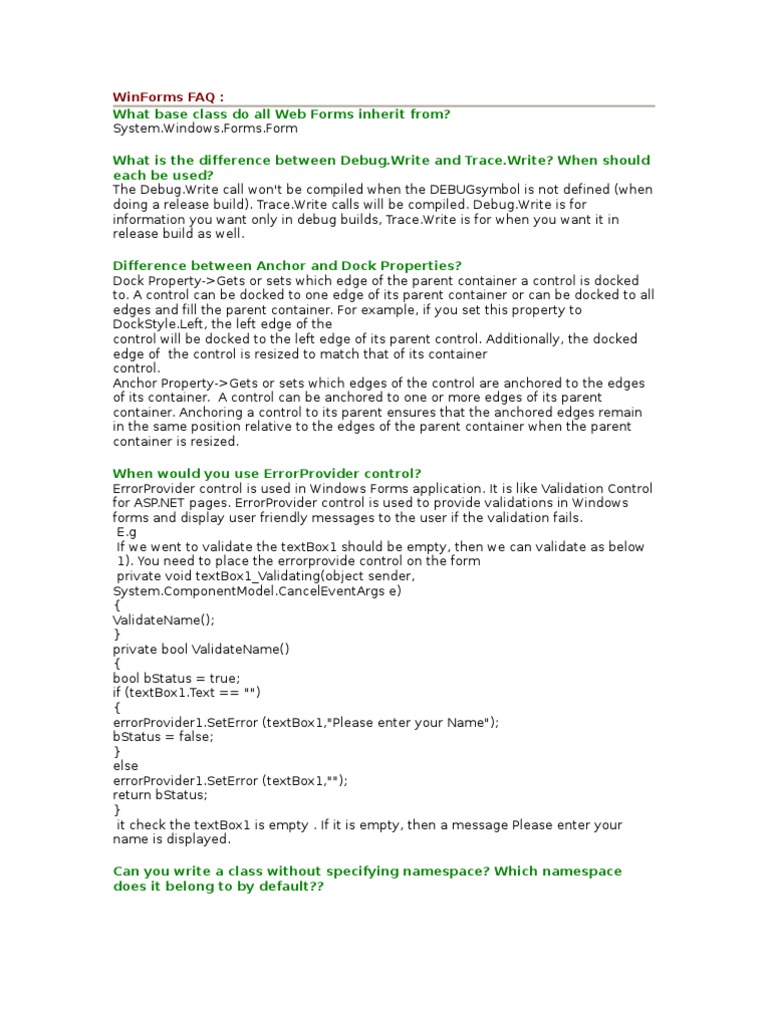 WinForms FAQ | PDF | Icon (Computing) | Microsoft Visual Studio