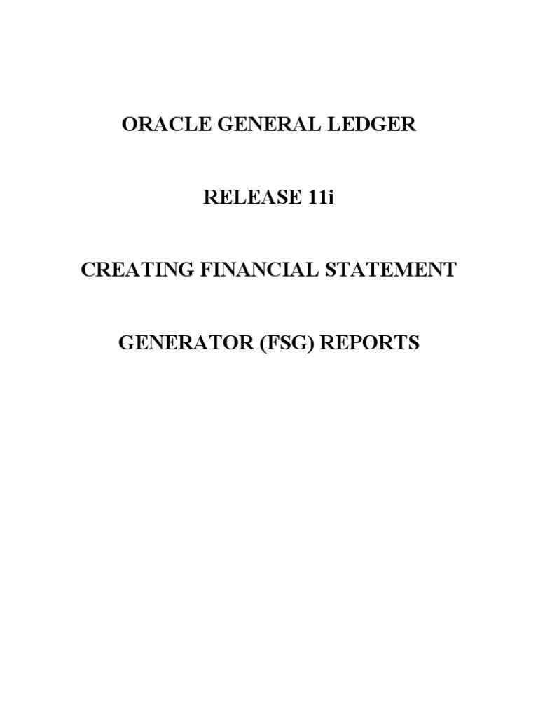 Creating FSG Reports | PDF | Debits And Credits | Income Statement