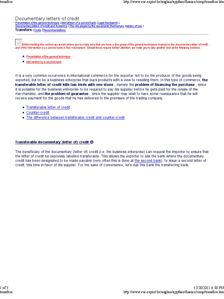 Documentary Letters of Credit | PDF | Letter Of Credit | Credit (Finance)