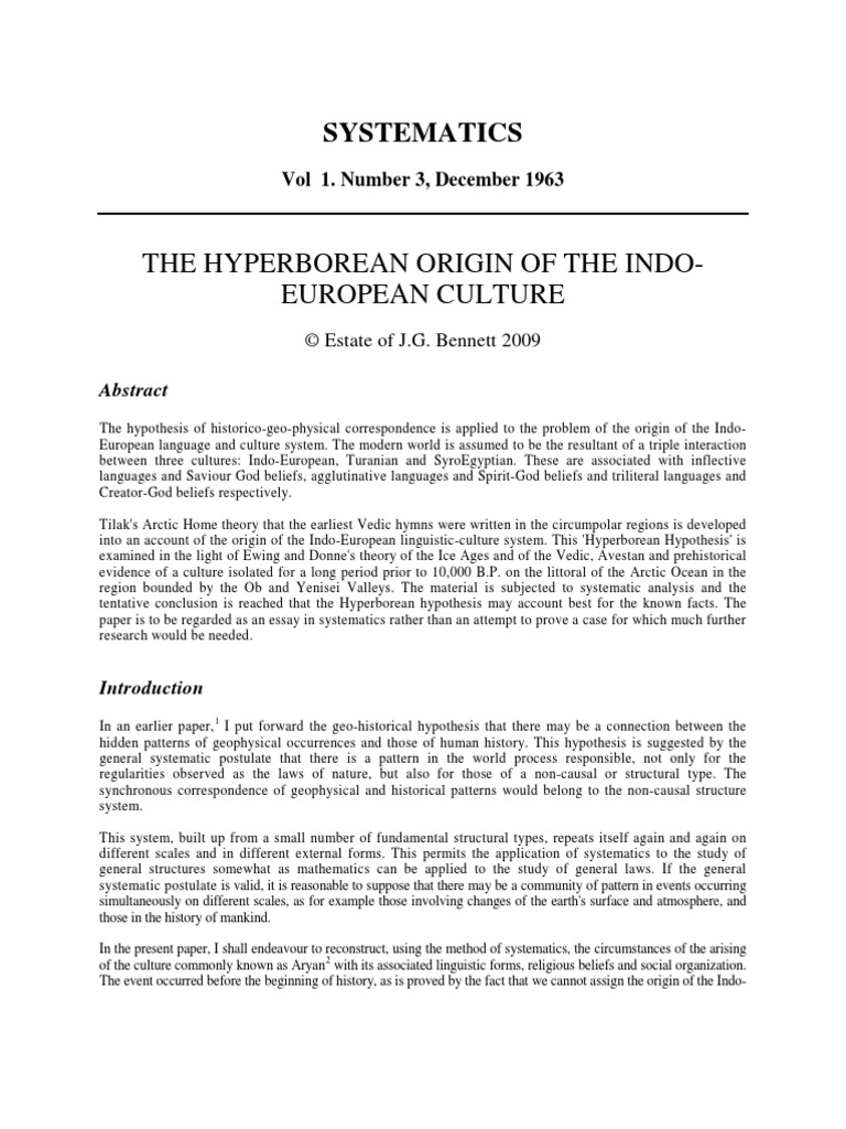 The Hyperborean Origin Of Indo European Culture Pdf Ice Age