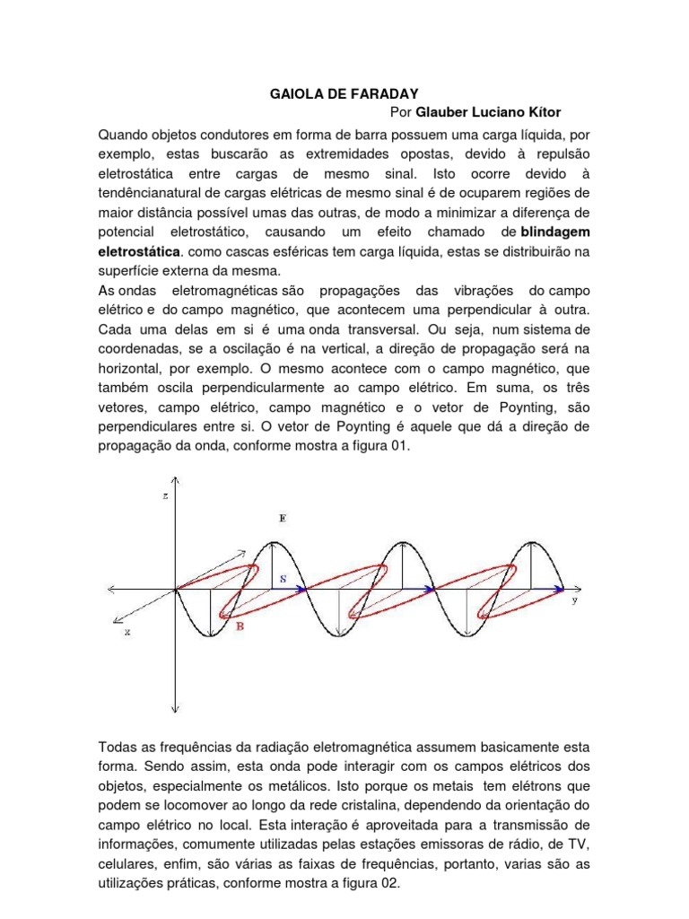Gaiola de Faraday | PDF | Ondas | Radiação eletromagnética