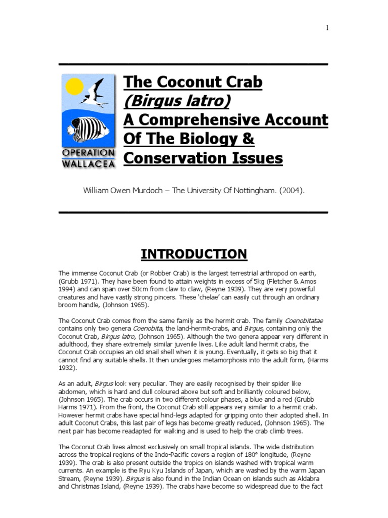 The Coconut Crab | PDF | Gill | Respiratory System