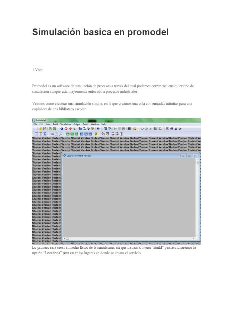 Simulación Basica en Promodel | PDF | Simulación | Point and Click