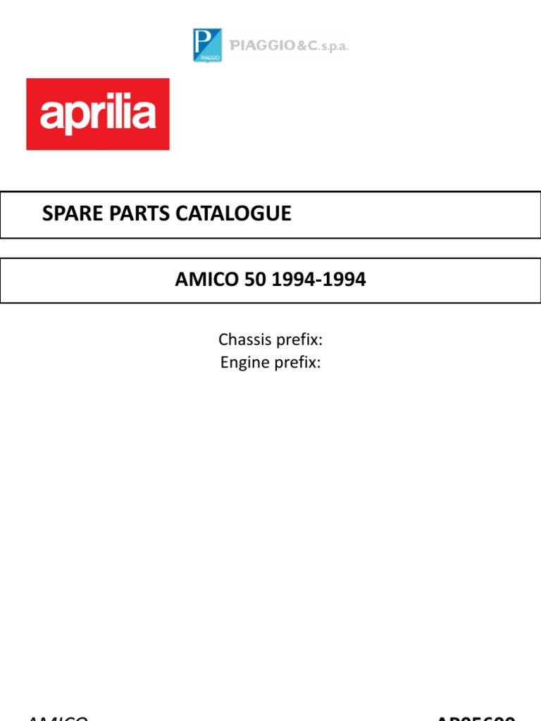 A Comprehensive Parts Catalogue for the AMICO 50 Scooter Models 1994 ...