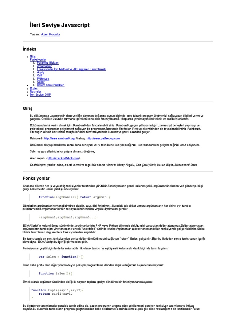 Ileri Seviye Javascript Pdf 