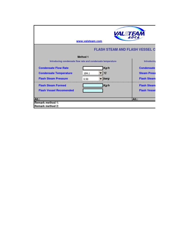 FV Flash Steam and Flash Vessel Calculation | PDF