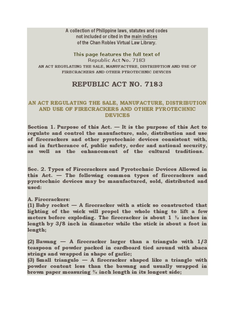 Ra 7183 | PDF | Pyrotechnics | U.S. Securities And Exchange Commission