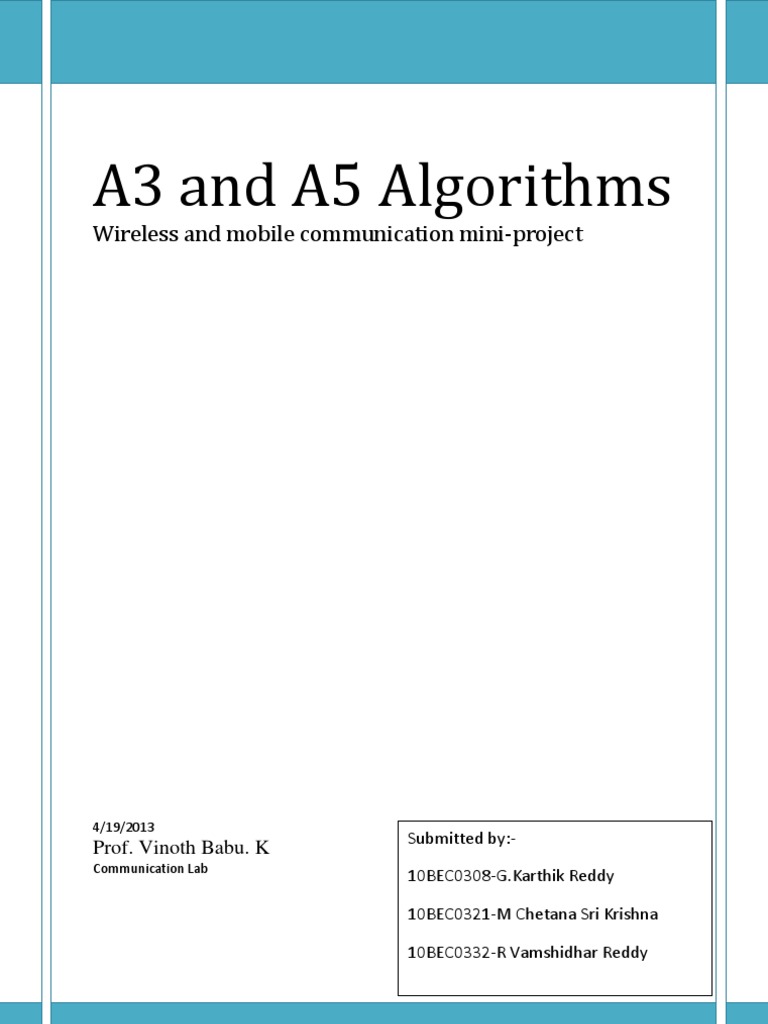 A3 and A5 Algorithms | PDF | Mobile Telecommunications | Espionage ...