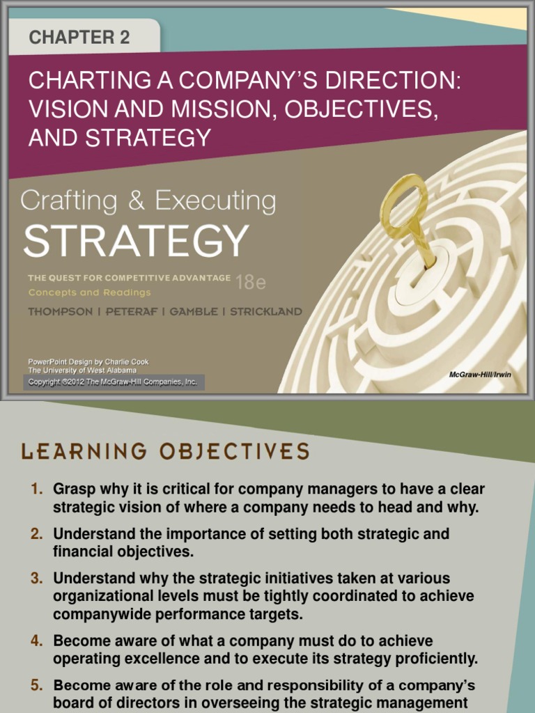 2.charting A Companys Direction Vision and Mission, Objectives, and ...
