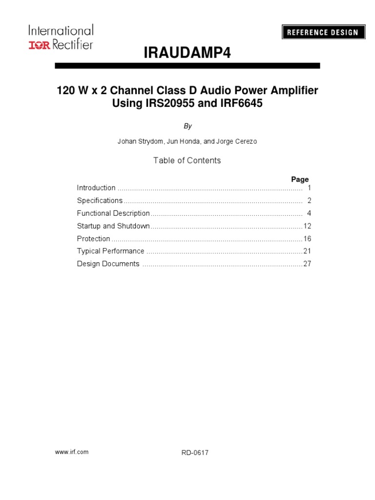 Class D Amplifier Design Guide | PDF | Amplifier | Electronic Filter