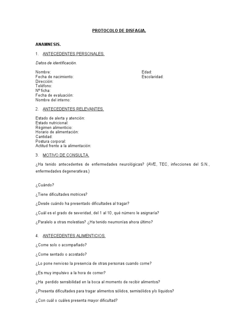 Protocolo Disfagia | PDF | Anatomía humana | Medicina