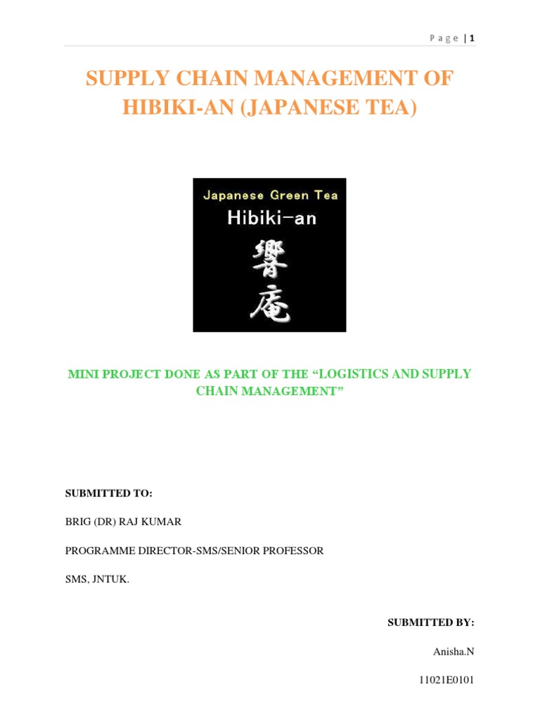 Supply Chain of Tea | PDF | Green Tea | Tea