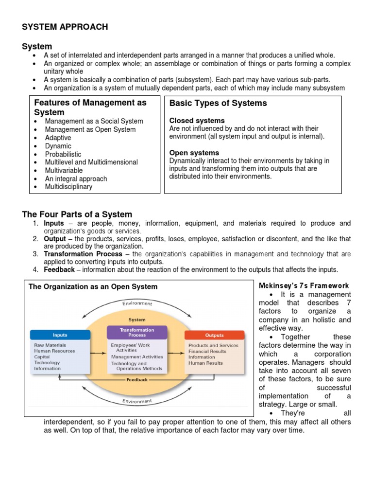 System Approach To Management | PDF | System | Competence (Human Resources)