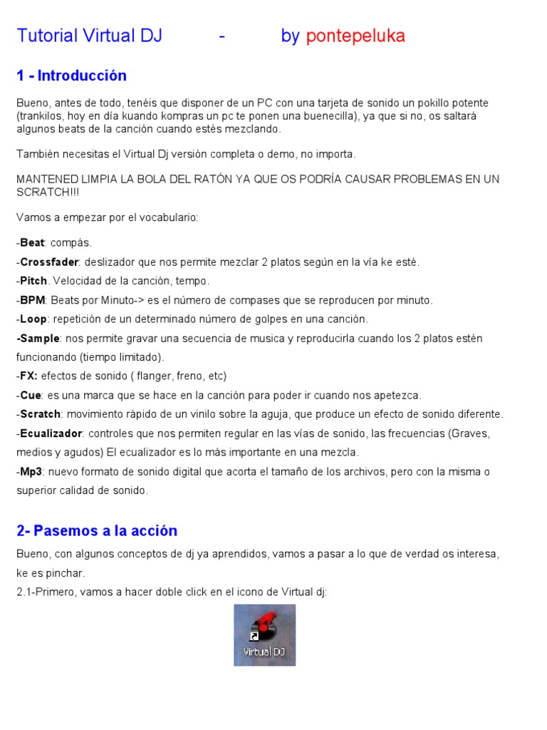 Tutorial Virtual DJ | PDF | Disc jockey | Sonido