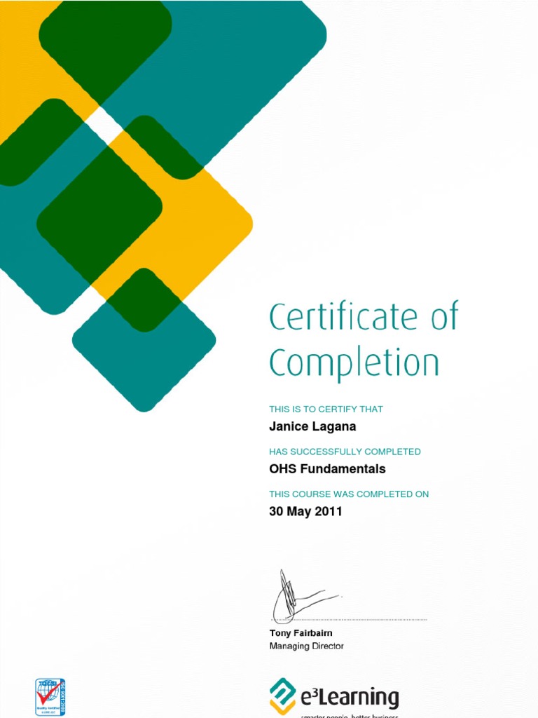 OHS Fundamentals Certificate | PDF