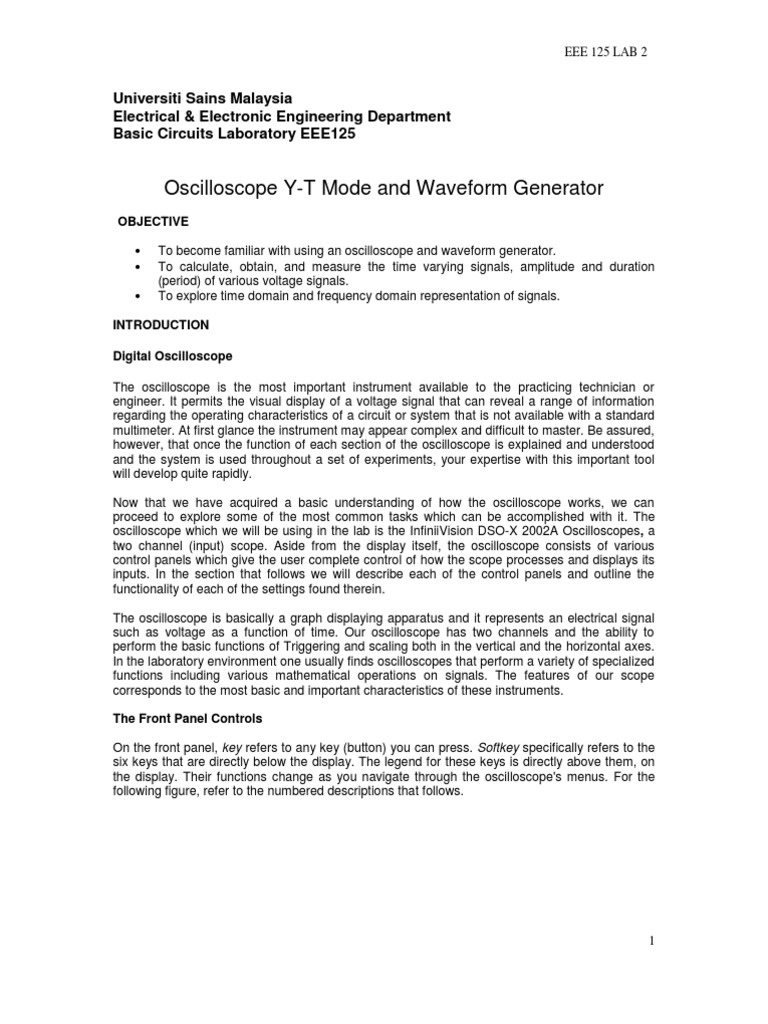 Exp 2 Oscilloscope and Waveform Generator | PDF | Amplitude | Manufactured Goods