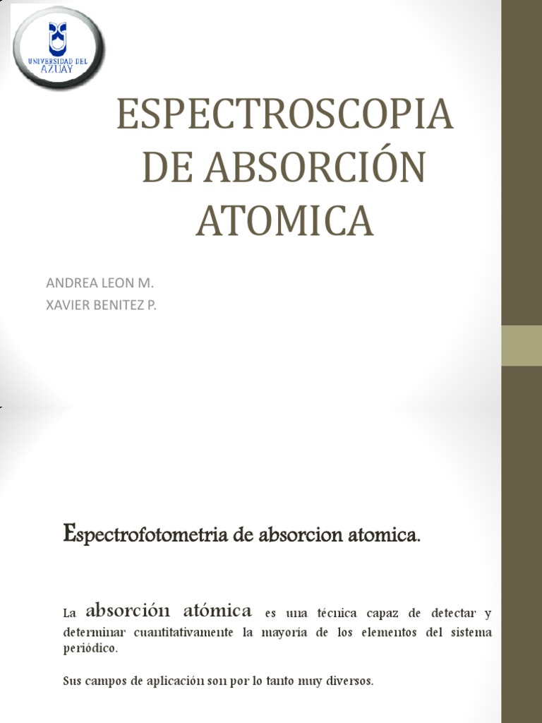 ABSORCION ATOMICA | Química | Química física