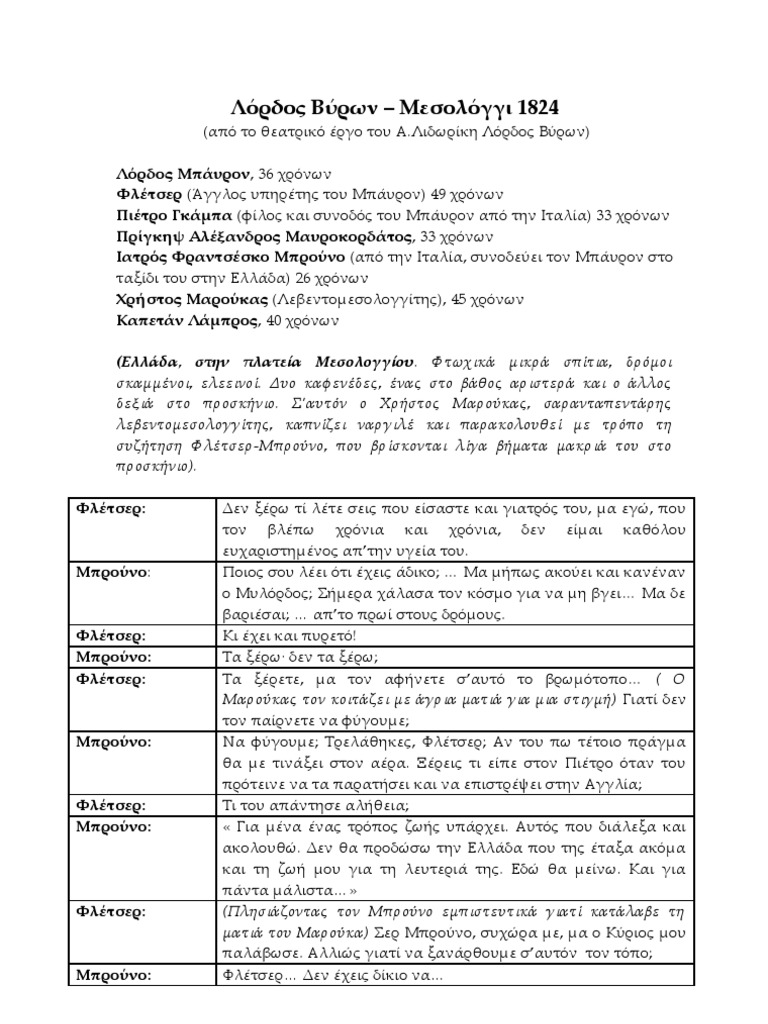 Λόρδος Βύρων-θεατρικό | PDF