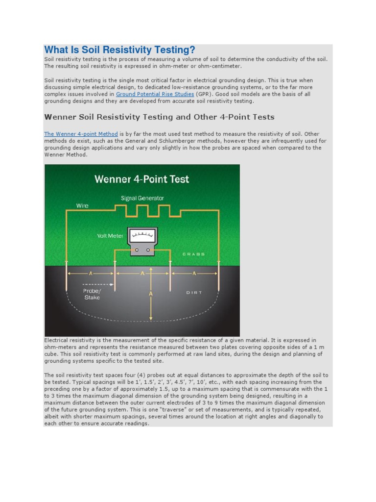 What Is Soil Resistivity Testing | PDF