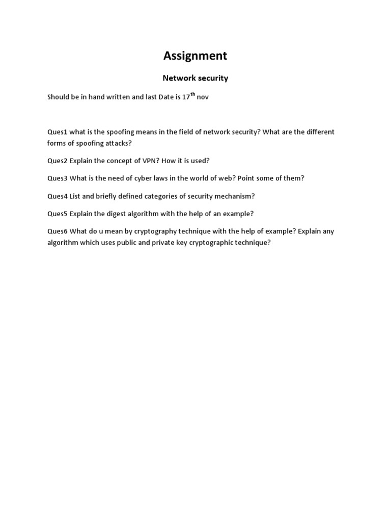 Network Security Assignment Questions | PDF