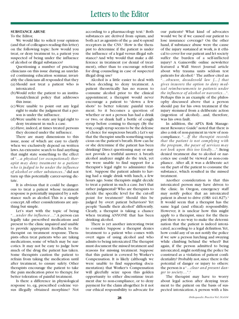 Letter to the Editor- Substance Abuse | Substance Abuse | Alcohol ...
