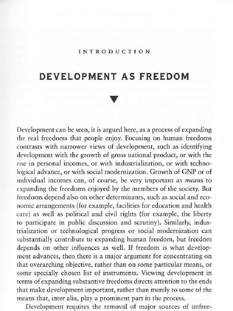Development As Freedom | PDF | Poverty | Poverty & Homelessness