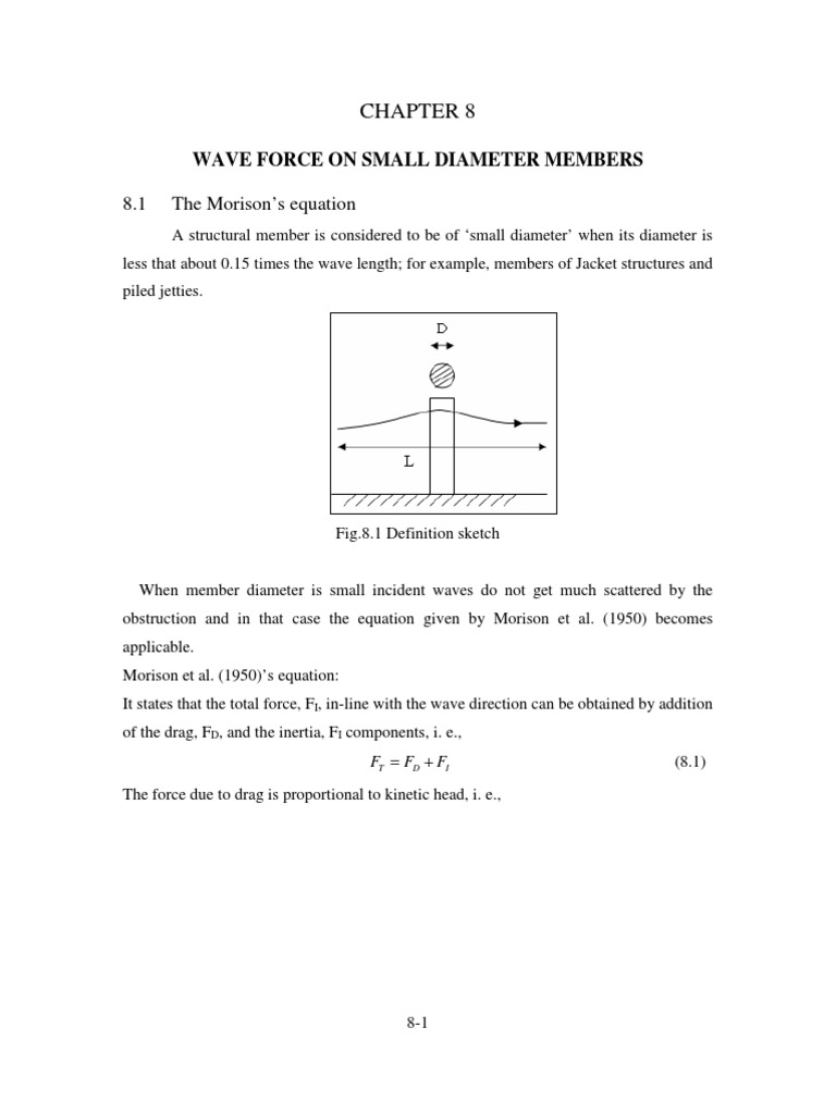 Morison's Equation | PDF | Fluid Dynamics | Drag (Physics)