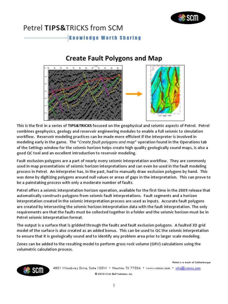 SCM Create Fault Polygons and Map Petrel 2010 | PDF | Computing | Science