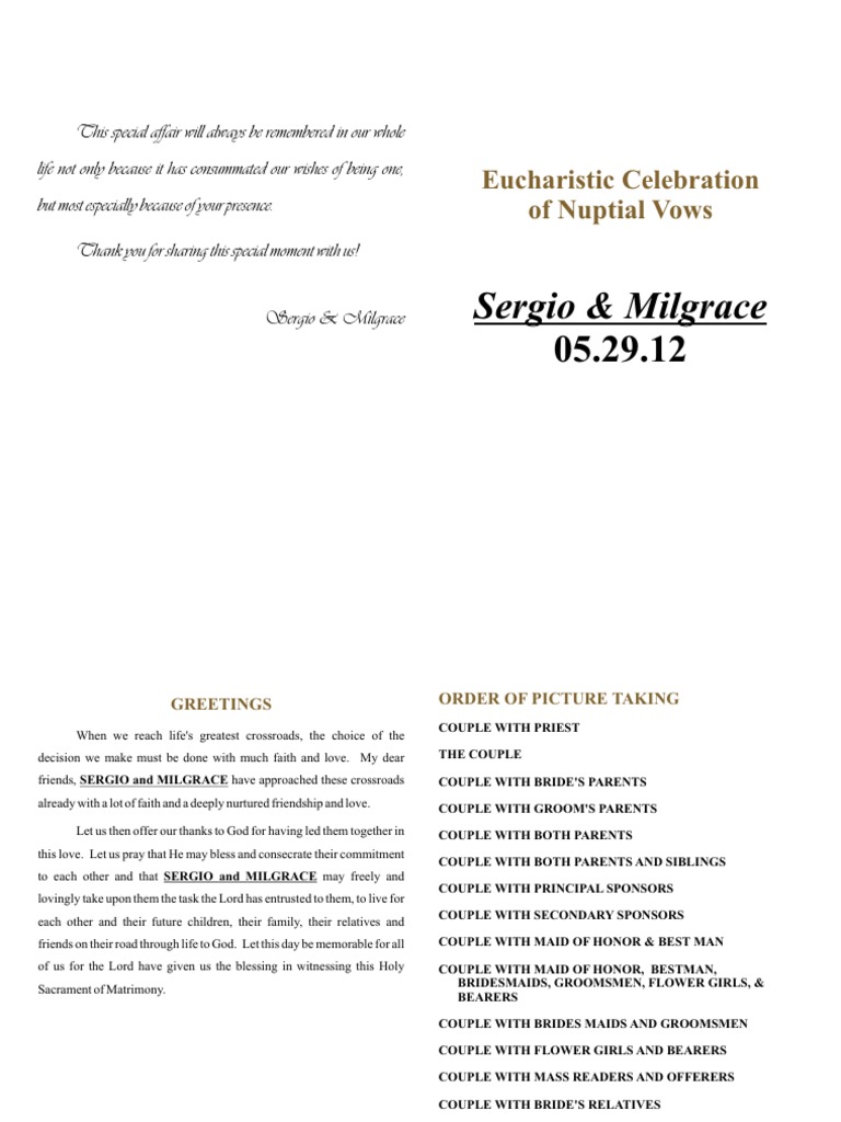 Final Misalette | PDF | Wedding | Eucharist