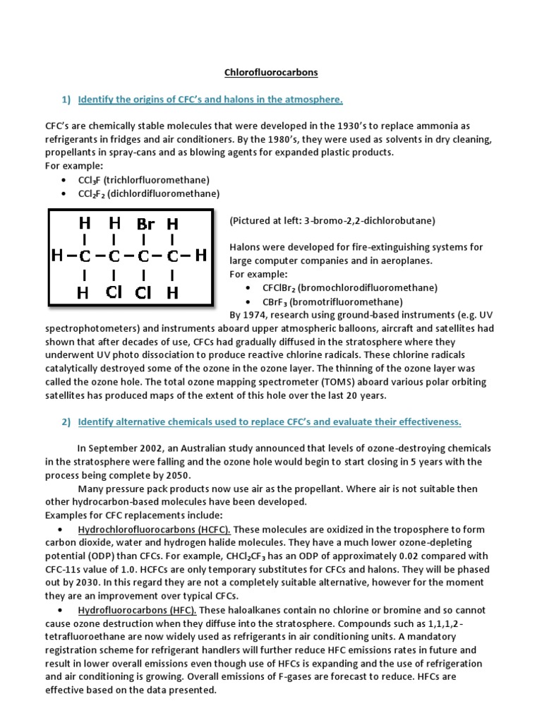 Chlorofluorocarbons | Chlorofluorocarbon | Ozone Depletion