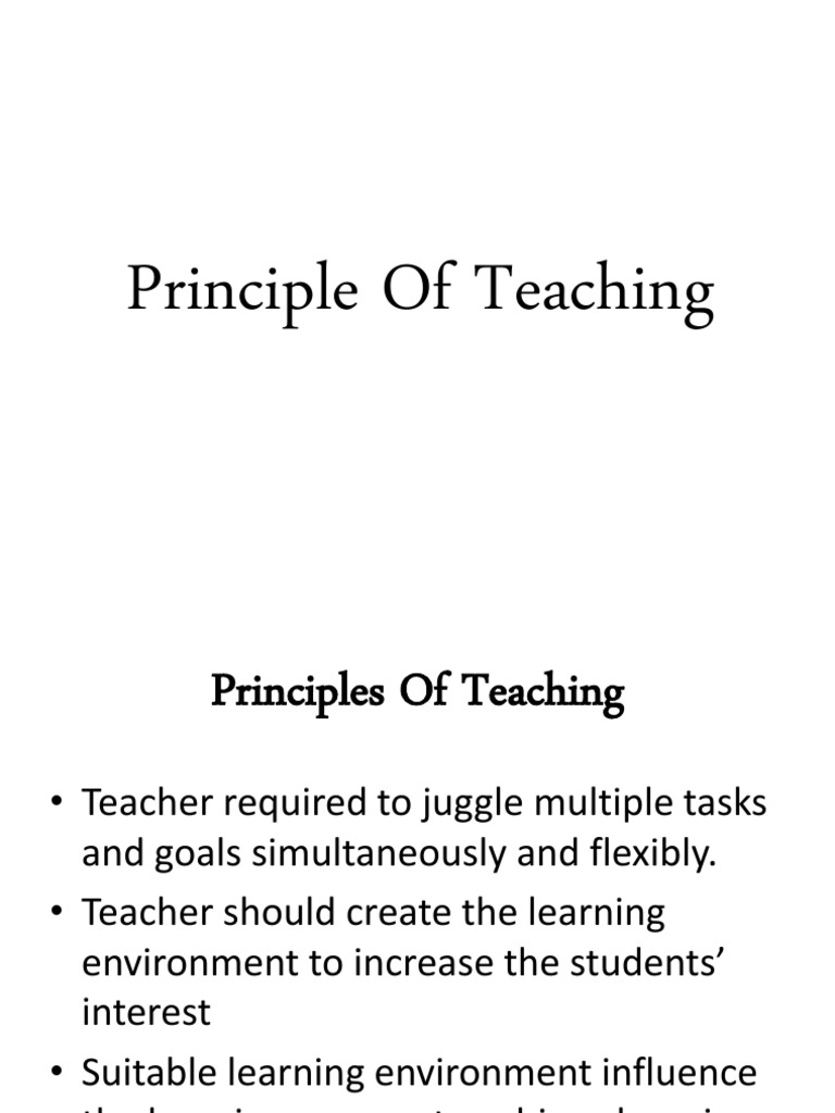 Principle of Teaching | Learning | Knowledge