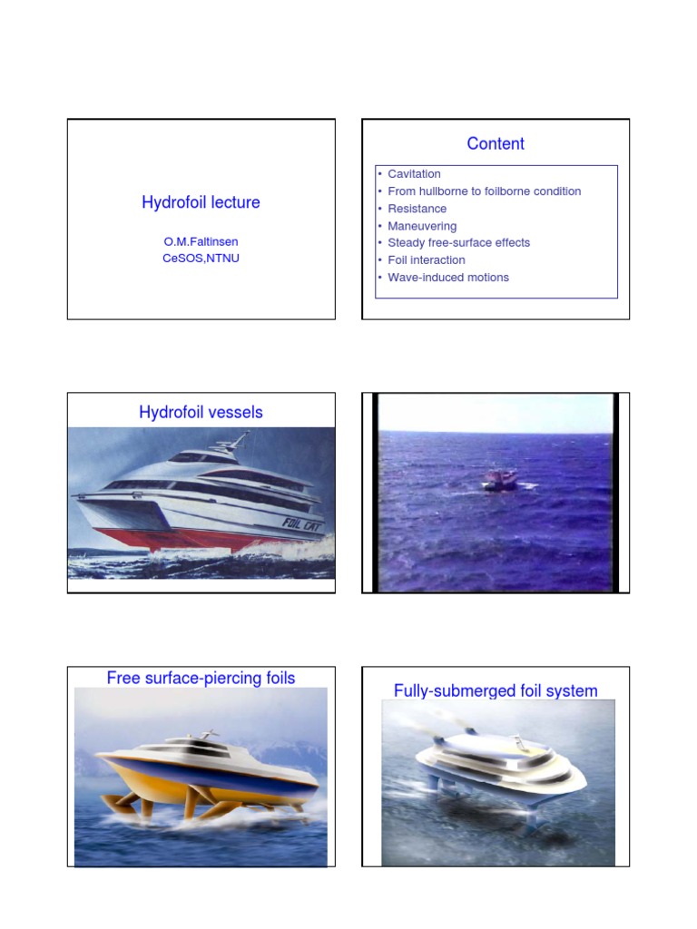 Hydrofoil | PDF | Lift (Force) | Drag (Physics)