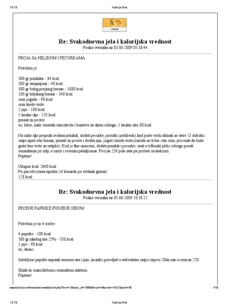 Kalorije PDF | PDF