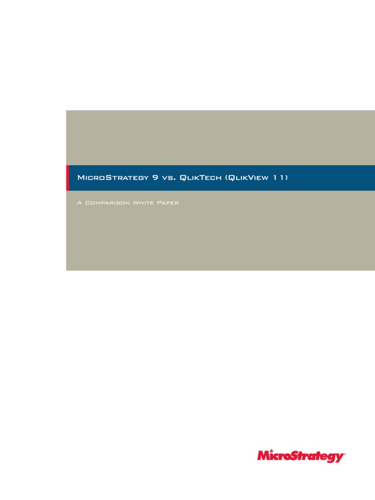 MicroStrategy 9 Vs QlikTech 11 | Download Free PDF | Business Intelligence | Microsoft Office