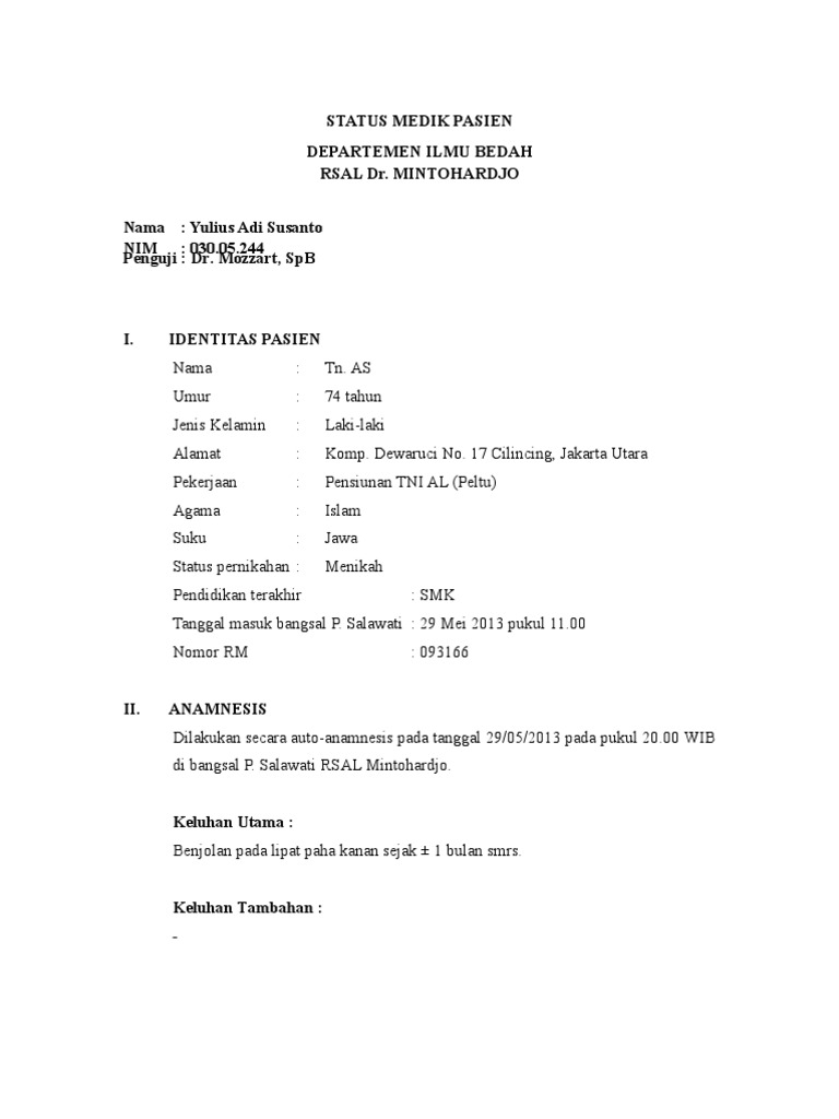 Status Pasien Ujian Hernia | PDF