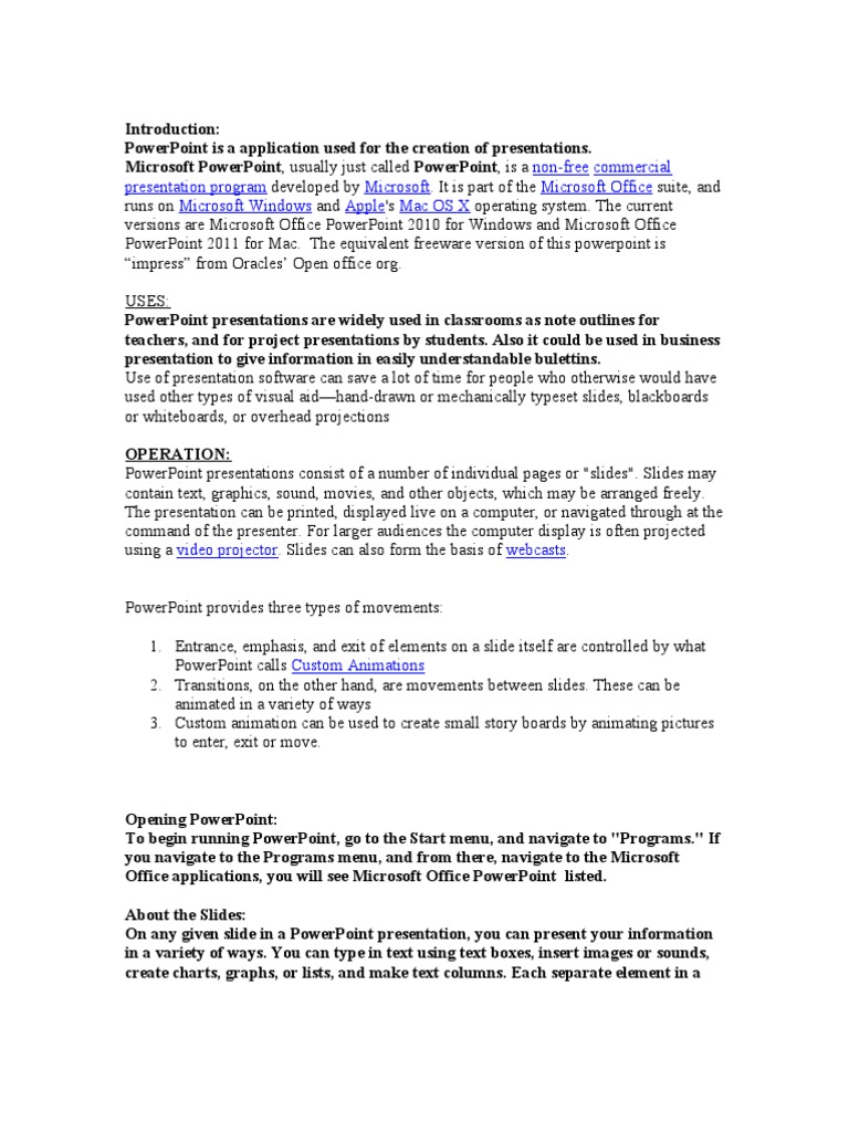 About Power Point Final | PDF | Microsoft Power Point | System Software