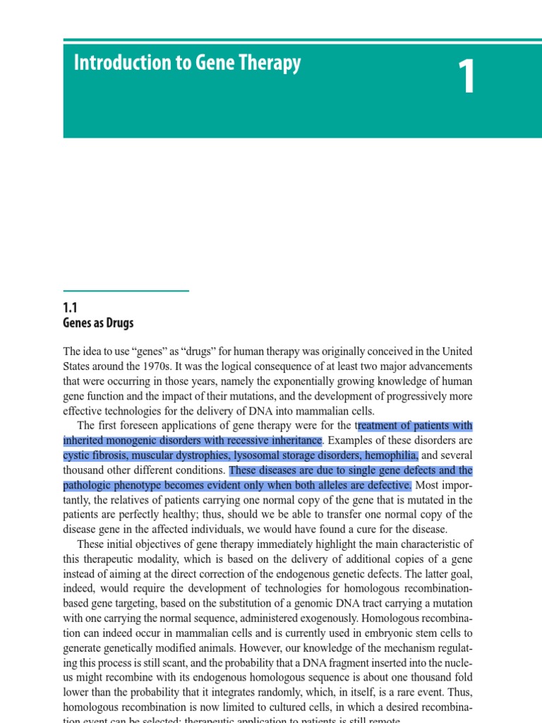 Introduction To Gene Therapy: 1.1 Genes As Drugs | PDF | Viral Vector ...