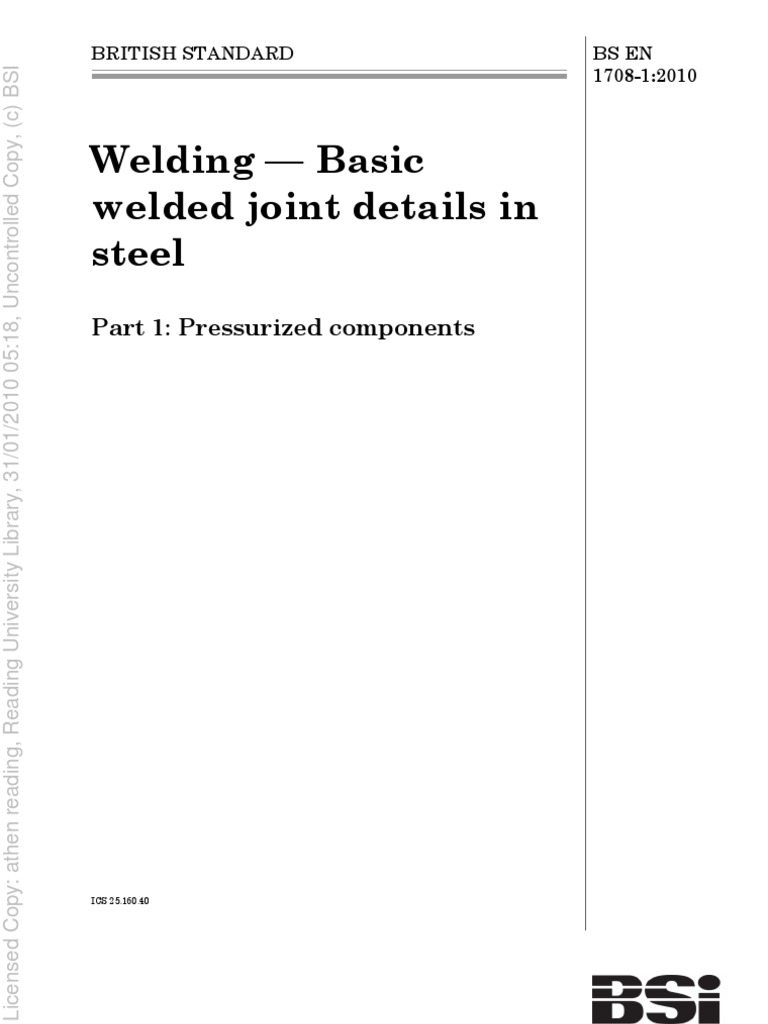 BS en 1708-1-2010 | PDF | Welding | Construction