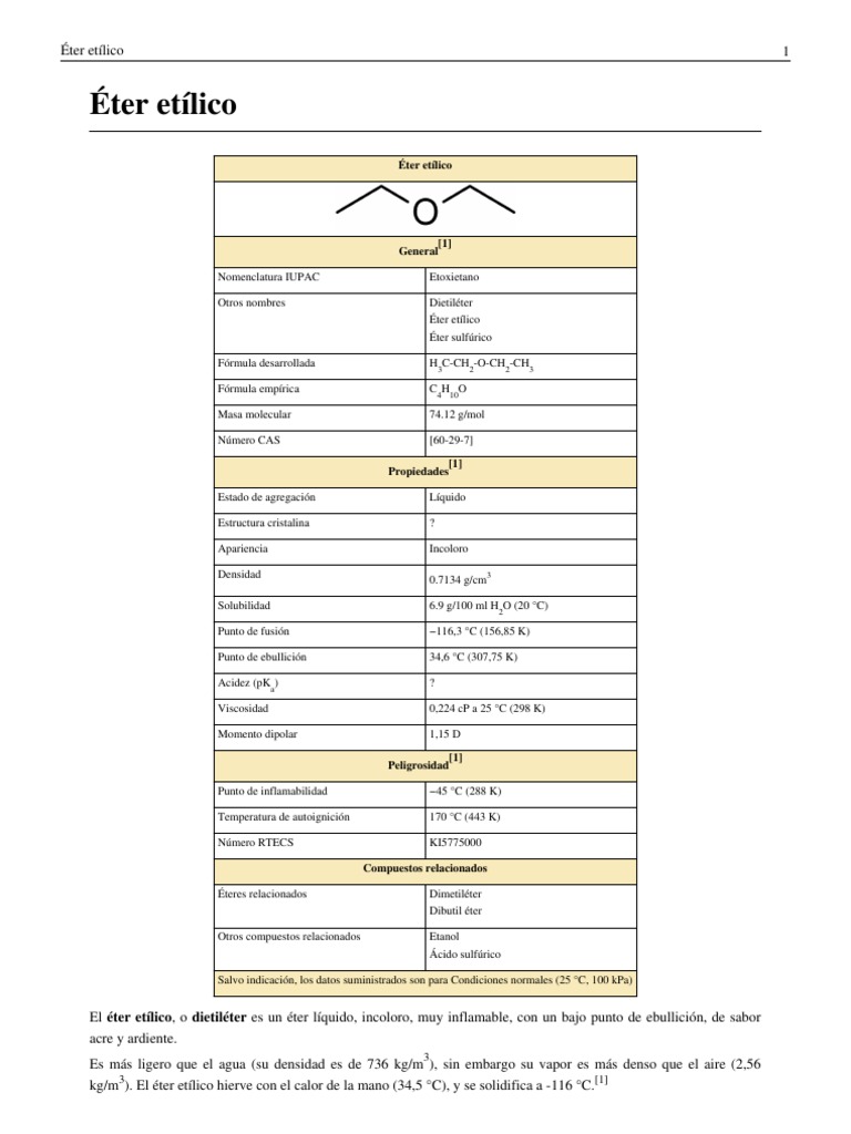 Éter Etílico PDF | PDF | Química Orgánica | Química