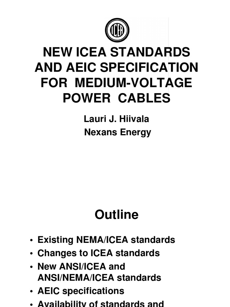 New ICEA Standard and AEIC Specification - Medium Voltage | PDF