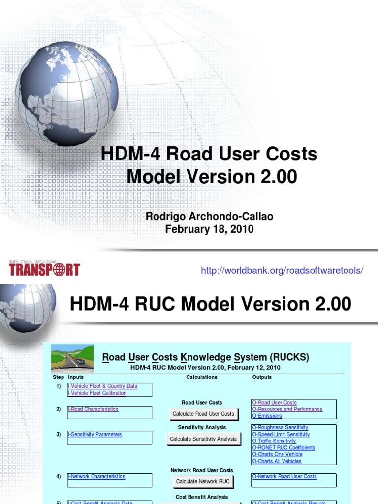 HDM-4 Road User Costs Model Overview | PDF | Truck | Fuel Economy In ...