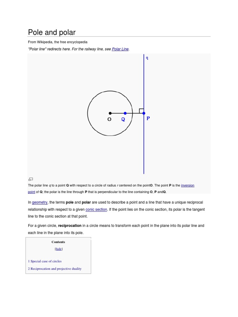 Pole and Polar: "Polar Line" Redirects Here. For The Railway Line, See ...