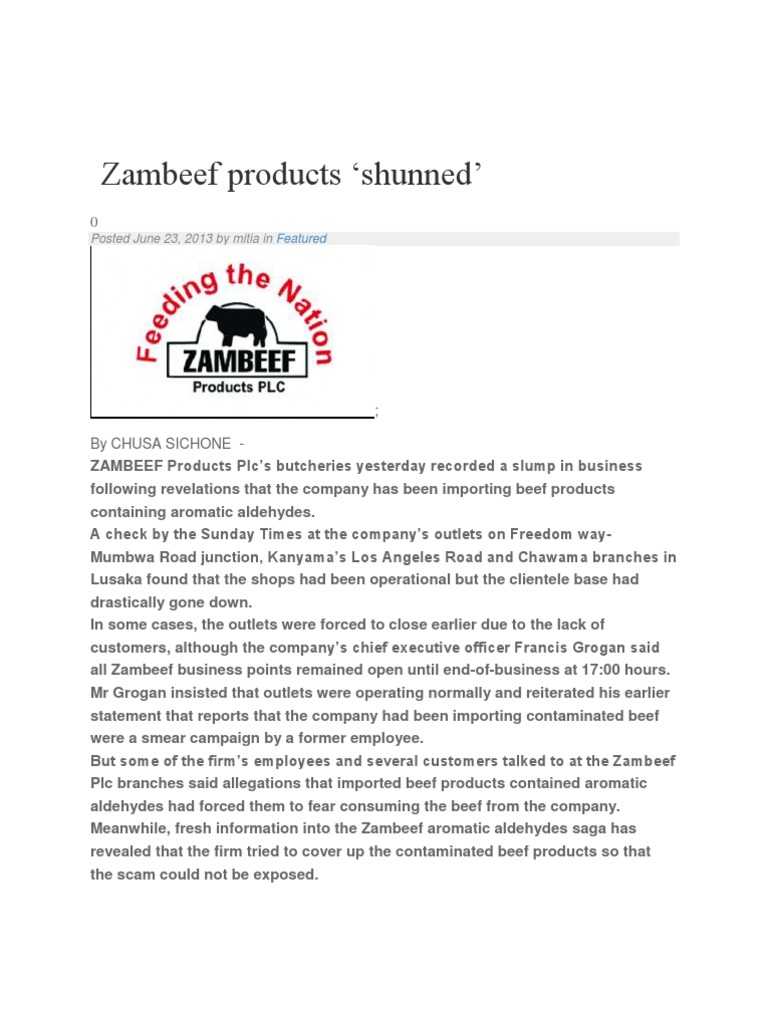 Zambeef Products | PDF | Government | Public Sphere