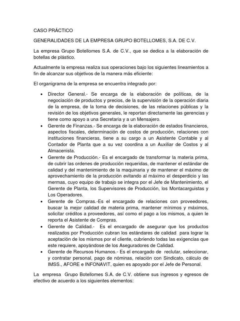 CASO PR - CTICO Flujo de Efectivo | PDF | Calidad (comercial) | Cheque