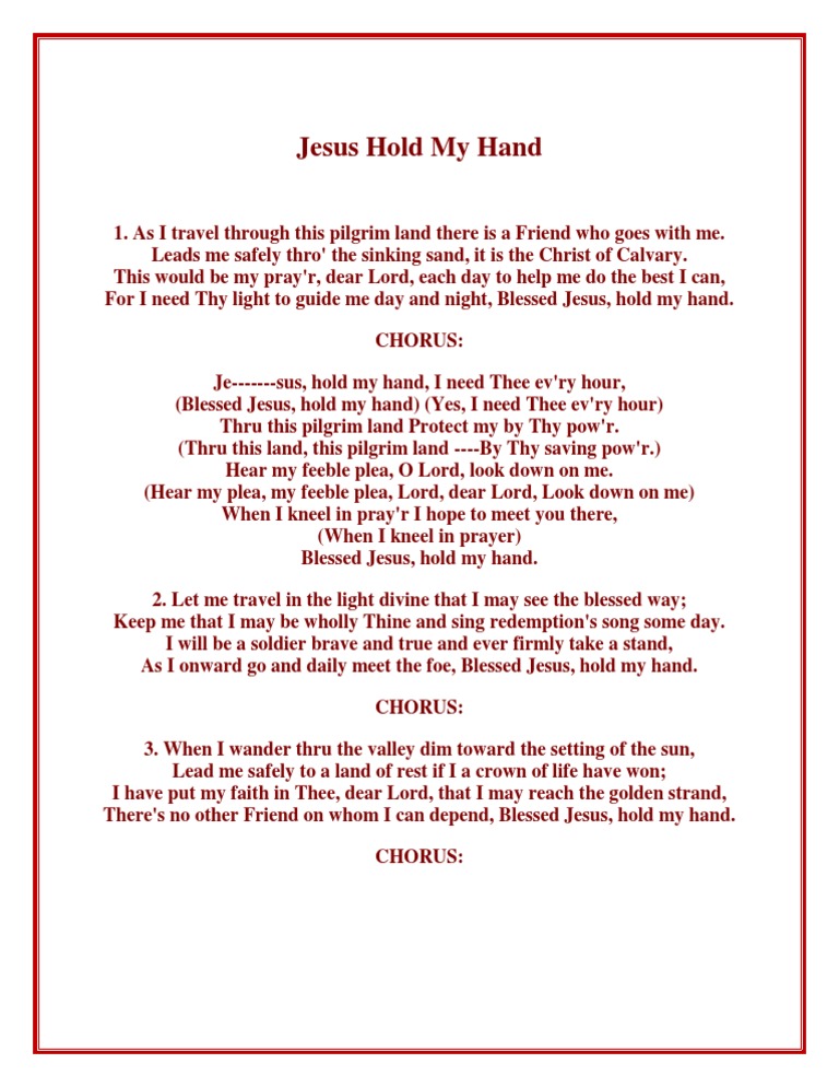 Jesus Hold My Hand | PDF