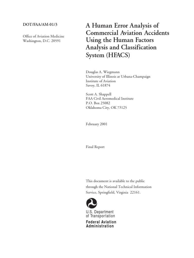 A Human Error Analysis of Commercial Aviation Accidents Using The Human ...