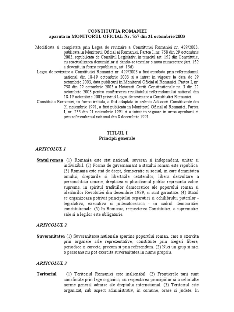 Constitutia Romaniei | PDF